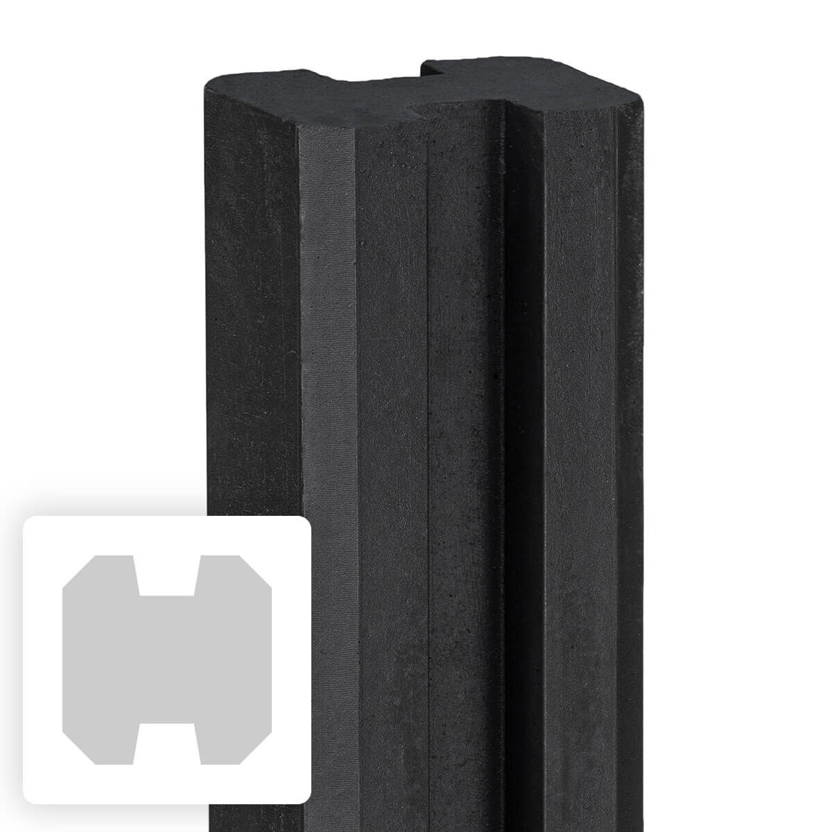 Sleuf beton schutting onderplaat - Gecoat antraciet - 180 cm ...